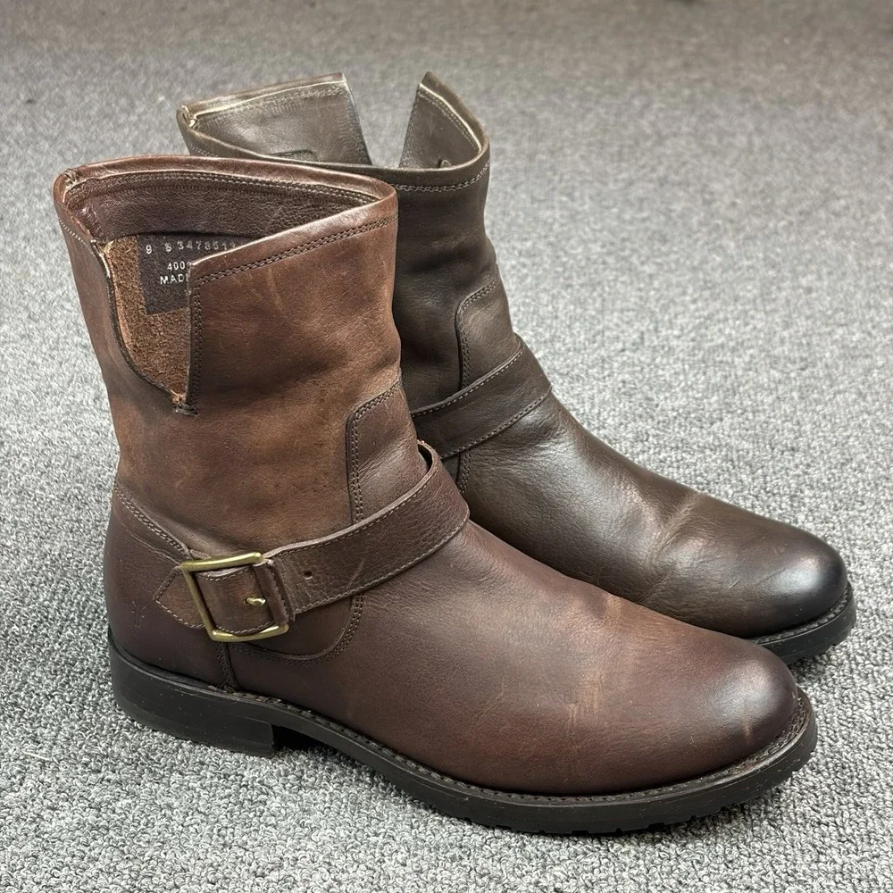 Frye | Shoes | Frye Natalie Short Engineer Womens 9 B Brown Leather ...